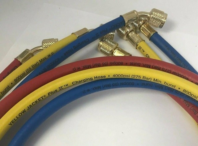 YELLOW JACKET 49967 Manifold 3-1/8 with Gauges with Hoses for sale ...