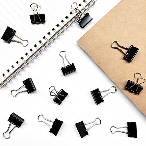 40Pcs Mini Binder Clips, 5/8 inch(15mm), Paper Clamps Micro Size for ...