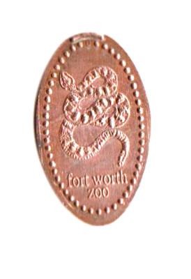 Elongated Penny "FORT WORTH ZOO - Rattlesnake" Ft Worth TX RETIRED Zinc ...