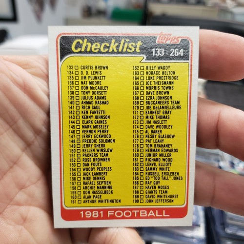 1981 Topps Football Checklist # 259 | eBay