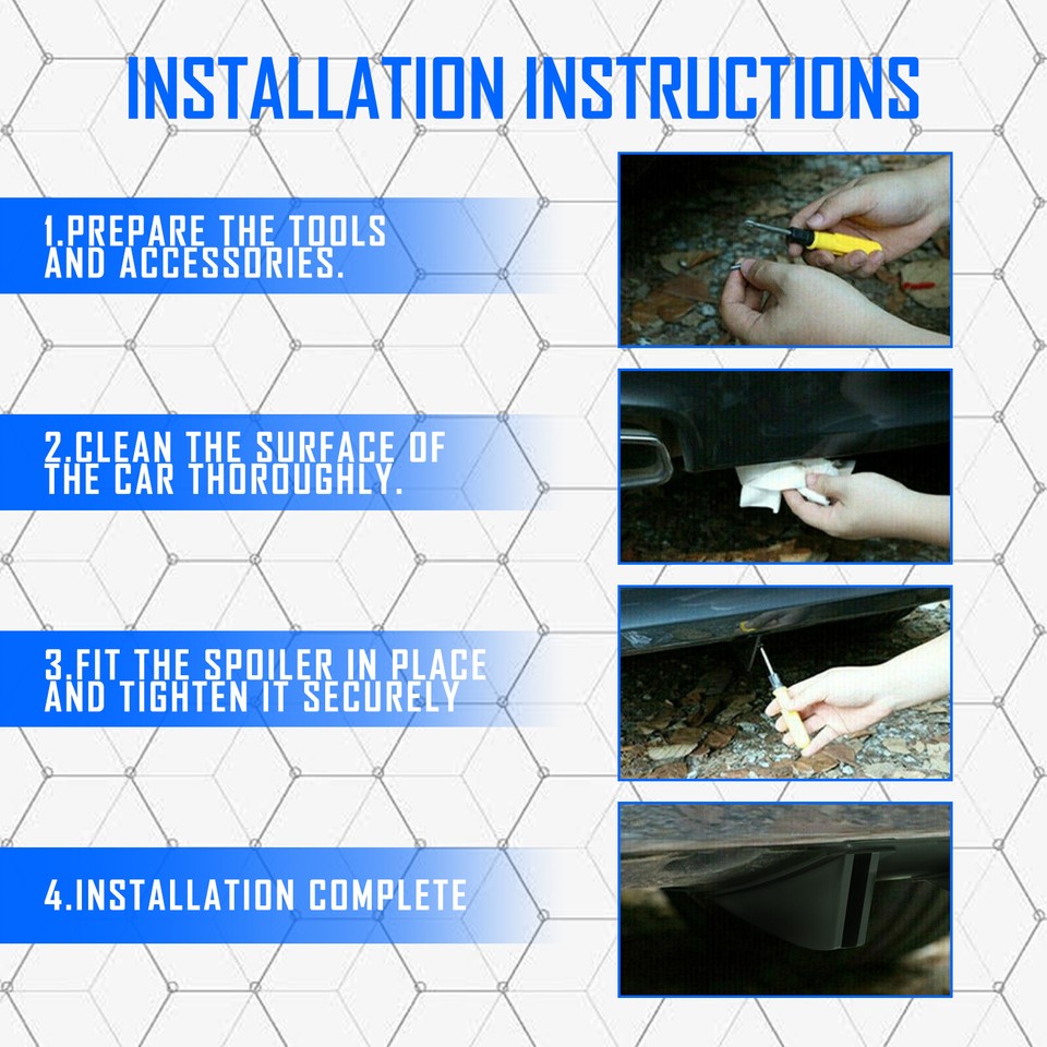 For Ford Explorer ST Rear Diffuser 10 Fins Bumper Lip Splitter Spoiler ...