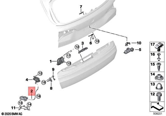Genuine BMW X5 G05 X5 30dX 40iX Soft Close Aid Rear Lid Left Lower ...