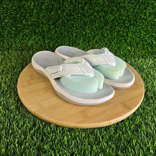 Clarks Womens Sunmaze Sky White Flip Flops Size 7.5 NIB | eBay