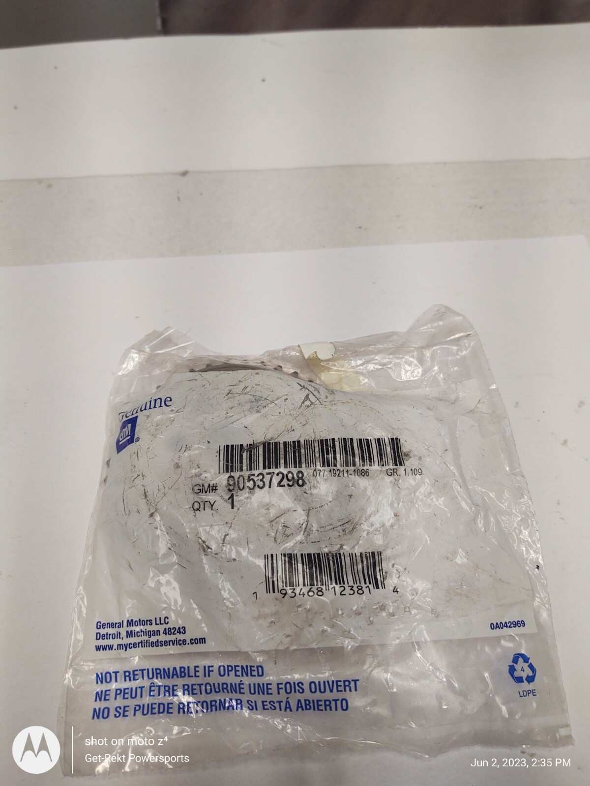 Genuine GM Water Pump Sprocket POLARIS CHEVY GMC BUICK PONTIAC SATURN ...