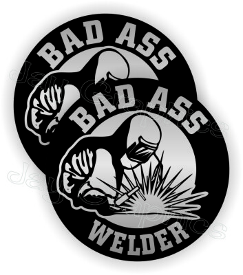 Bad Ass Welder Funny Hard Hat Stickers // Welding Helmet Decals Mig Tig ...