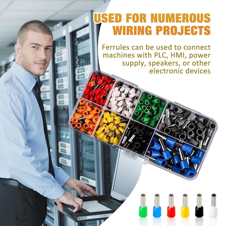 Wire Ferrule Kit VE Ferrule Terminal Kit 300pcs Double Insulated Crimp ...