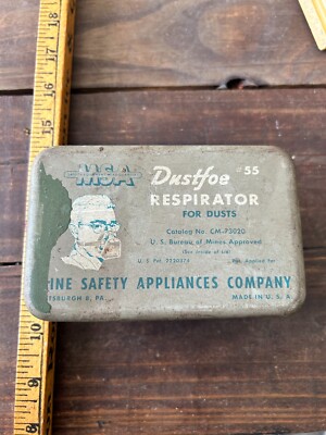 Vintage MSA Dustfoe Respirator #55 Mine Safety Appliances Co. w/Filters ...