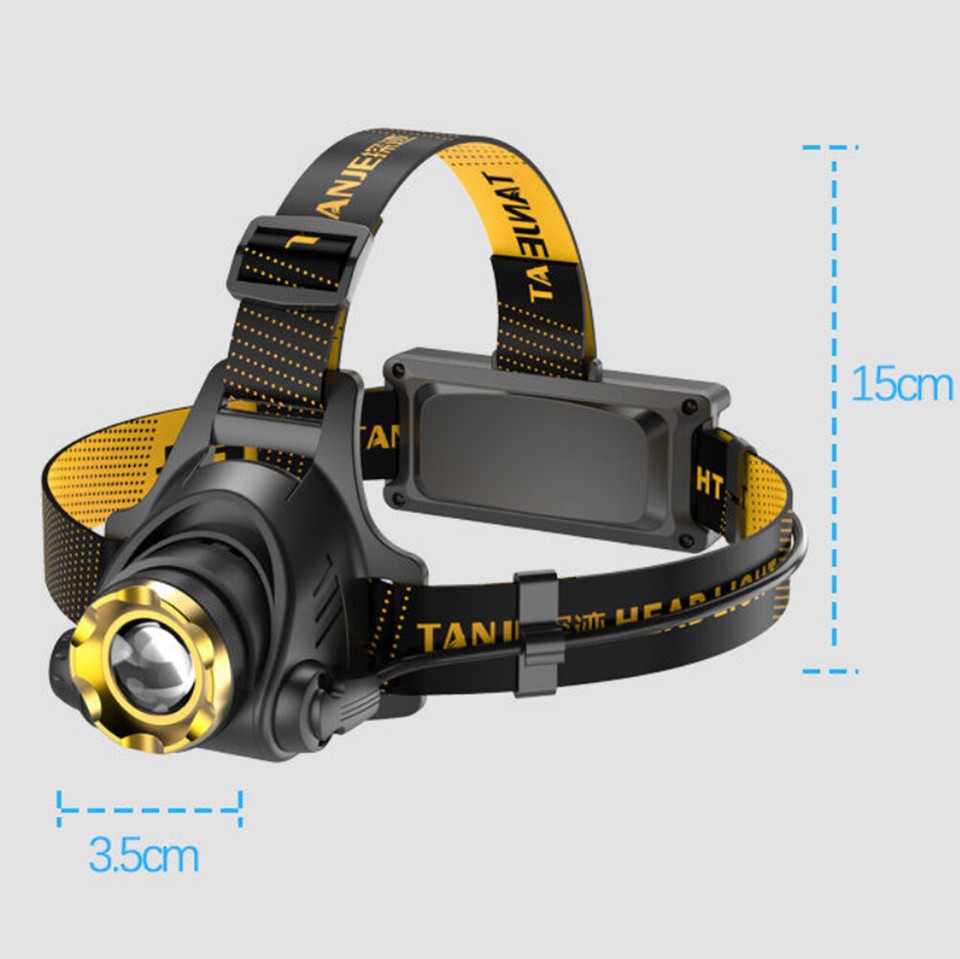 Powerful 12000000LM LED Rechargeable Headlight Zoomable Headlamp Head ...