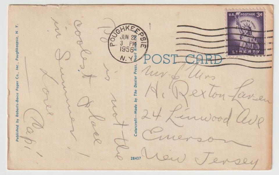 1956 Postmarked Postcard The Court House at Poughkeepsie New York NY | eBay