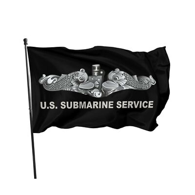 US Submarine Service Flag 3' x 5' Durable Polyester Black Charming ...