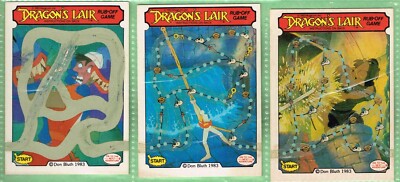 1983 Dragon's Lair Fleer RUB OFF GAME CARDS x3 | eBay