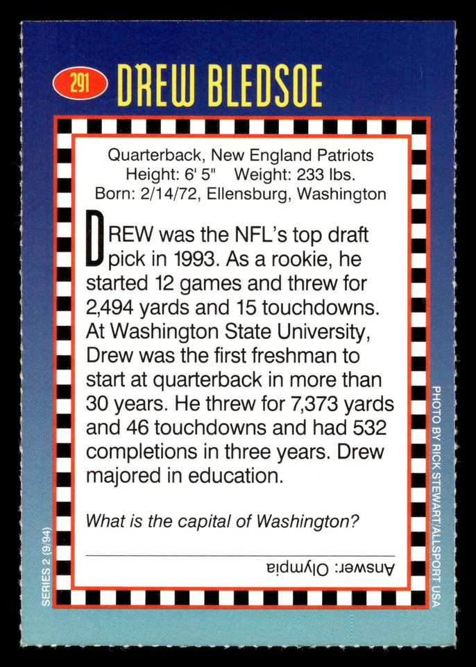 1994 Sports Illustrated for Kids #291 Drew Bledsoe | eBay