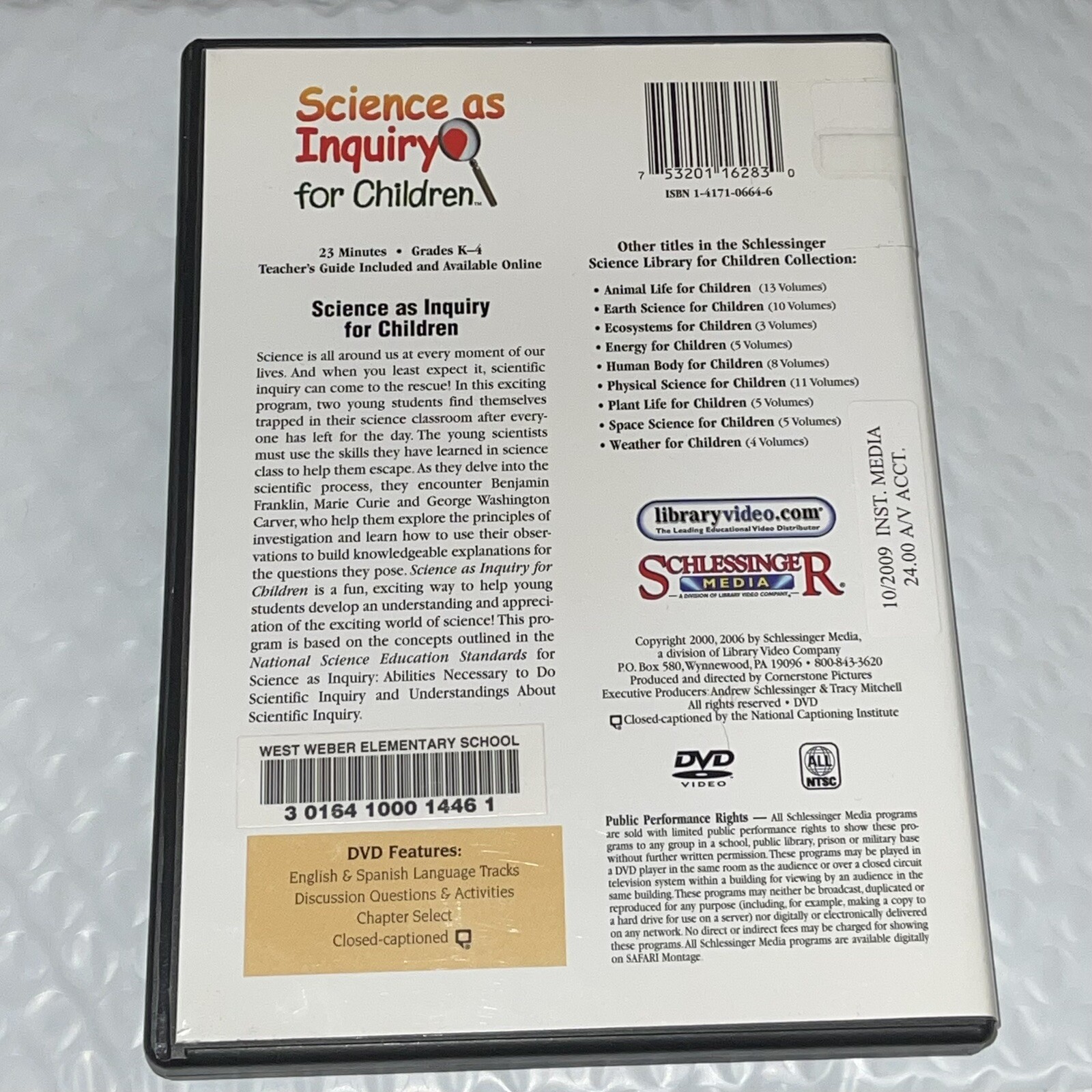 Science as Inquiry for Children DVD Schlessinger Science Library 2006 ...