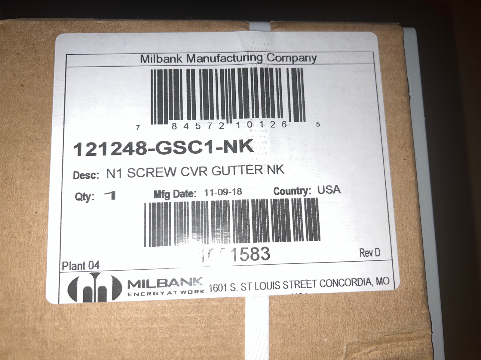 NOS SUPLUS milbank 12148-GSC1-NK | eBay