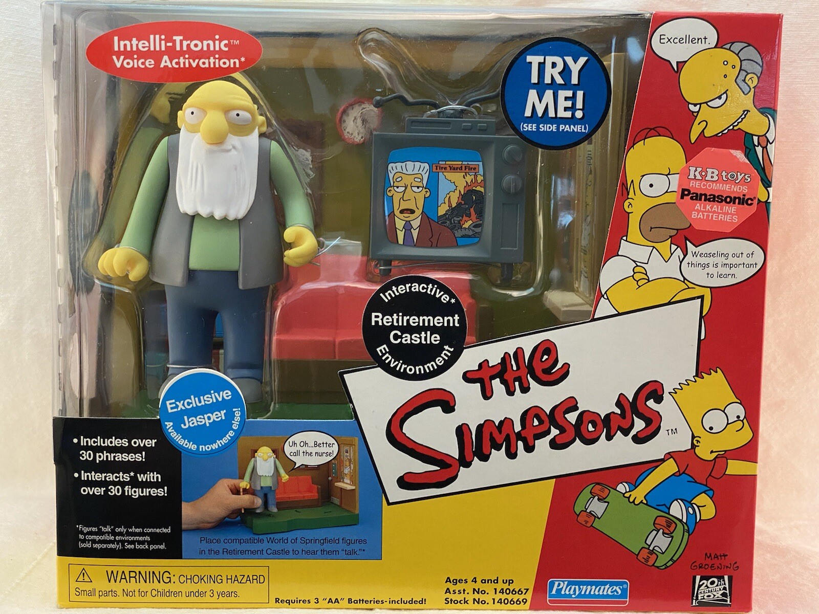 The Simpsons Retirement Castle Interactive Environment 2002 Playmates, NIB.