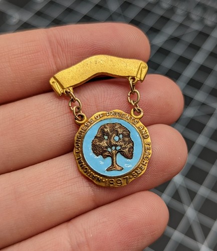National Congress of Parents & Teachers 1897 PTA Gold Tone Enamel Tree ...