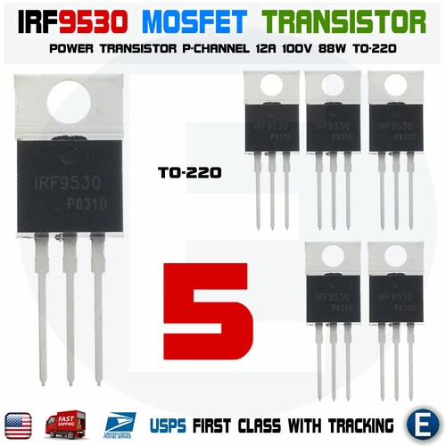 5pcs IRF9530 IRF9530NPBF Mosfet Transistor p-channel 12A 100V 88W TO ...