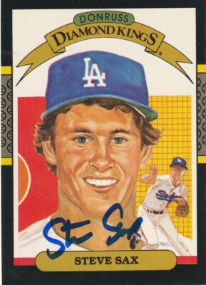 STEVE SAX LOS ANGELES DODGERS SIGNED 1987 DONRUSS DIAMOND KING CARD #26 ...