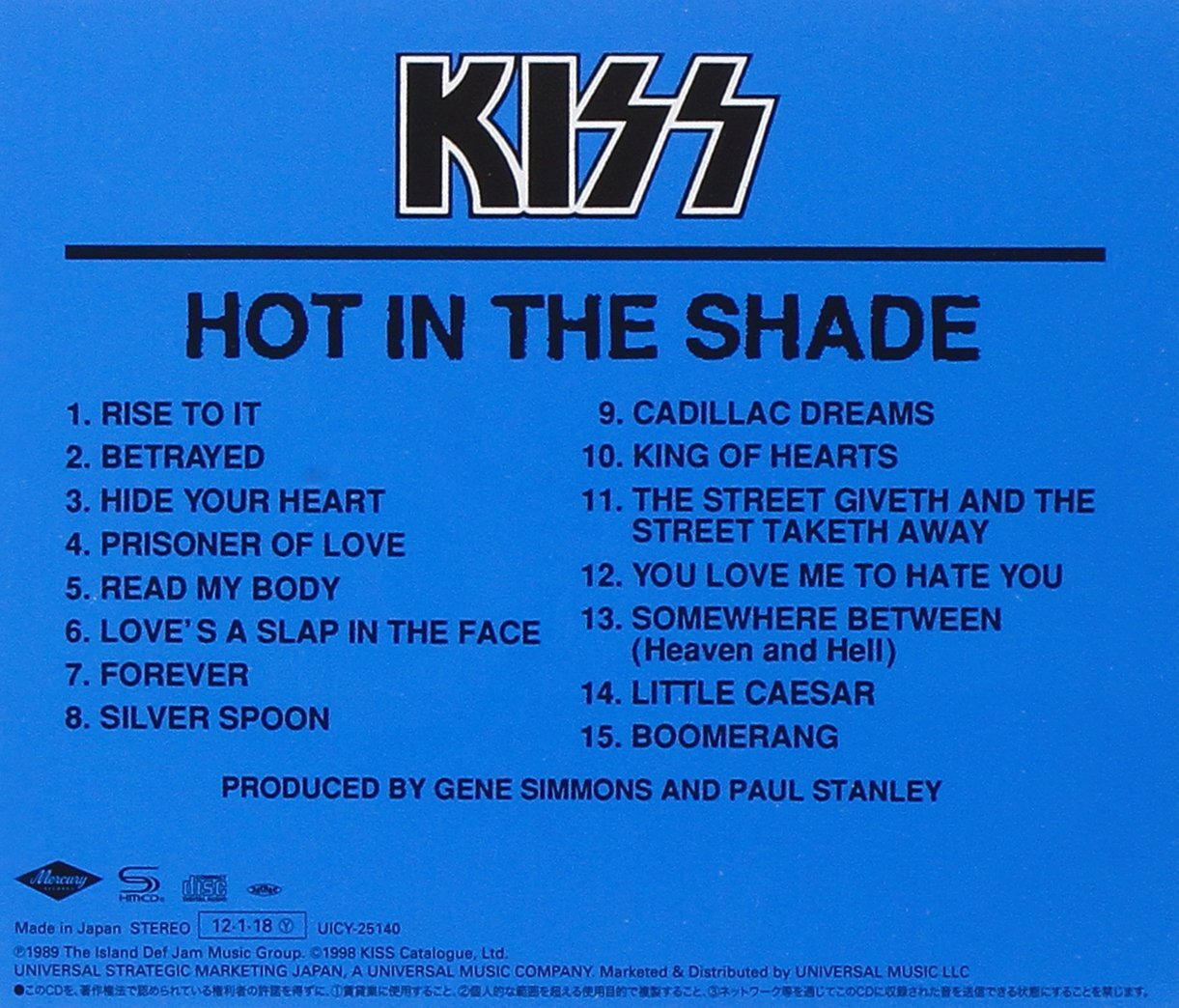 Kiss Hot in the Shade (CD) (UK IMPORT) 4988005688668 | eBay