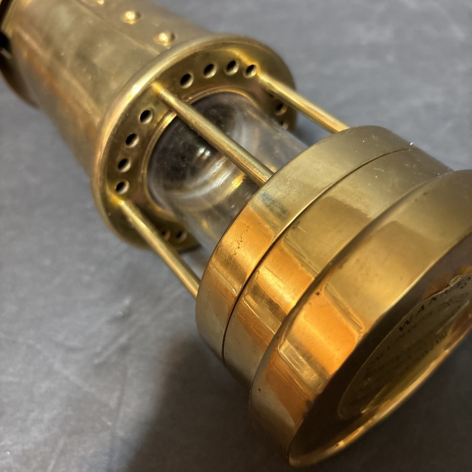 VTG Brass British Coal Mining Miners lamp Aberaman Colliery Wales UK | eBay