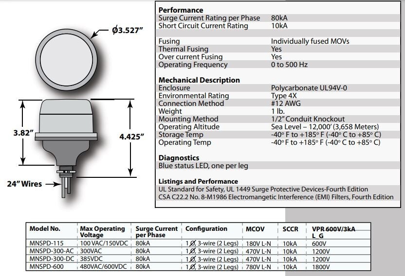 MidNite Solar MNSPD-115 Surge Arrestor Protection Device AUTHORIZED ...