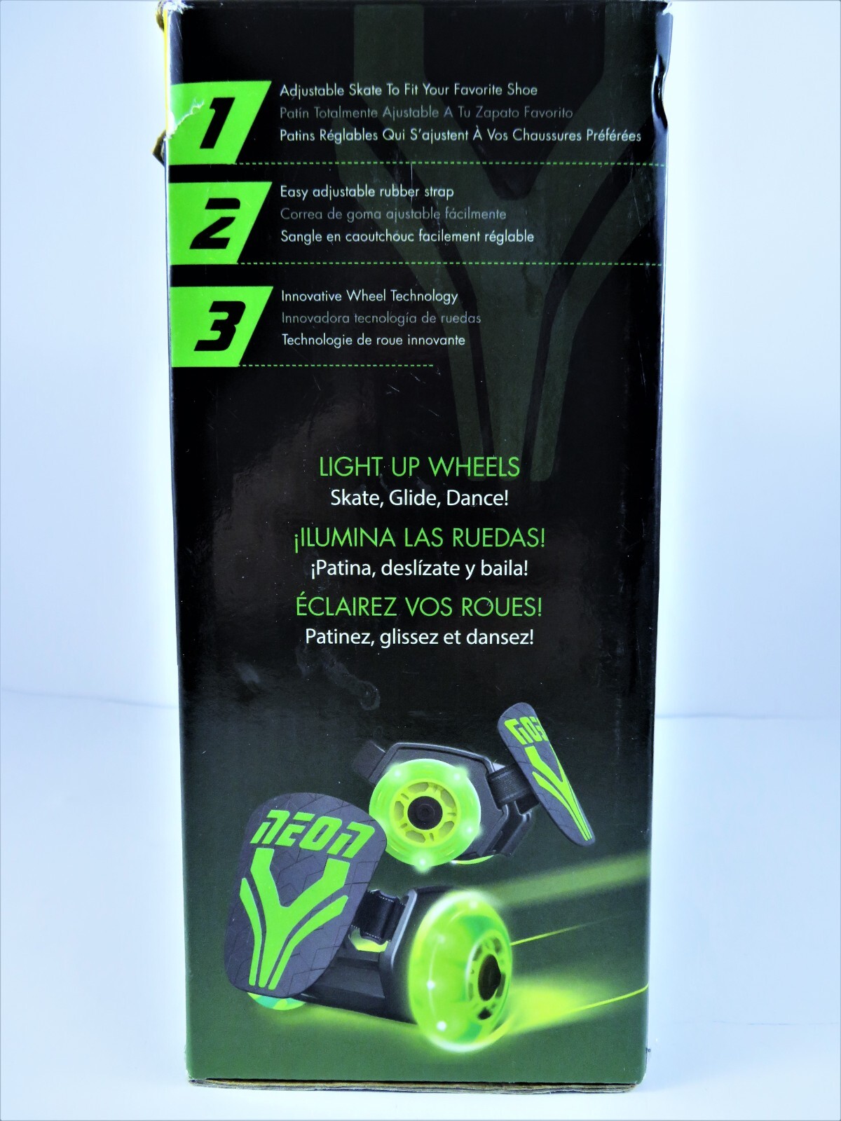 Neon Street Rollers Skates Green Light-Up Wheels Adjustable Size For ...