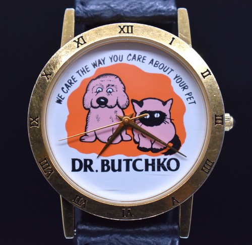 Vtg DR BUTCHKO Veterinarian Animal Dog Cat ClinicI mage Watch NEW ...