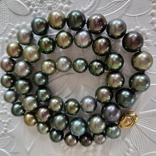 IRIDESSE By TIFFANY & CO TAHITIAN PEARL NECKLACE 20" 2 Clasps ORIG ...
