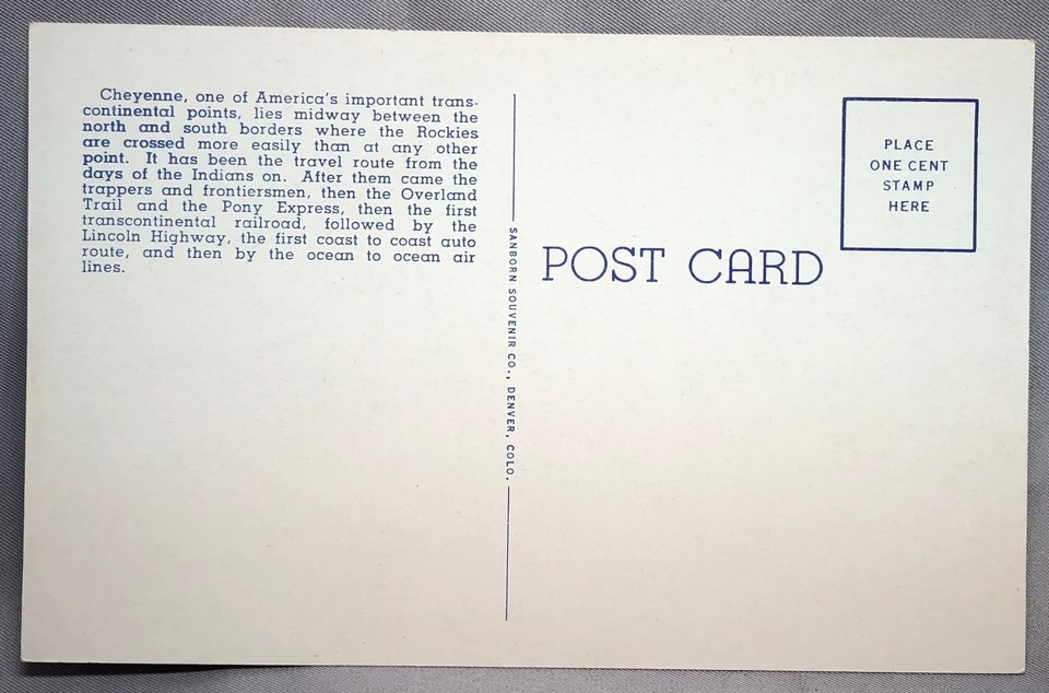 1940 Big Large Letter CHEYENNE WYOMING Wild WOOLY WEST Postcard Vintage ...