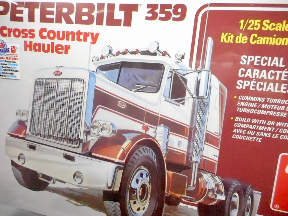 AMT Peterbilt 359 Cross Country Hauler Model Kit 1/25 AMT - Sealed Kit ...