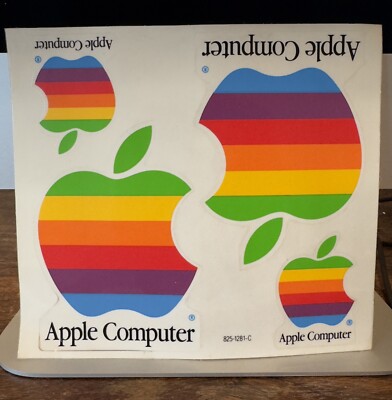 Vintage Apple Computer Stickers 1990 Rainbow Apple Decals NOS Sheet ...