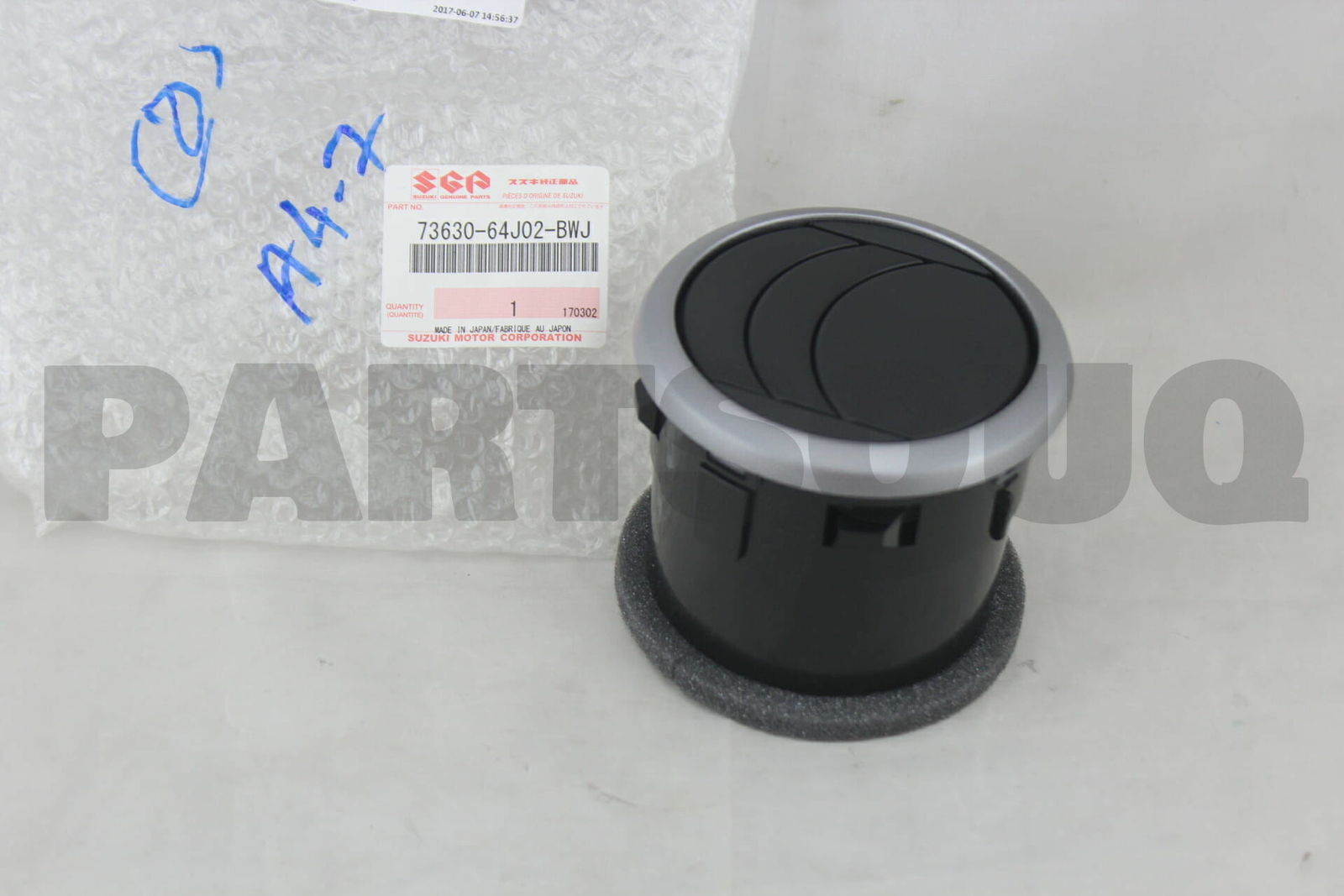 7363064J02BWJ Genuine Suzuki LOUVER, SIDE VENT (BLACK/GRAY) 73630-64J02 ...