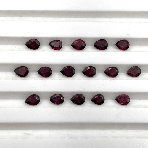 Natural Pyrope Garnet Pear Cut Loose Gemstone Lot 145 Pcs 3*4 MM 26.5 ...