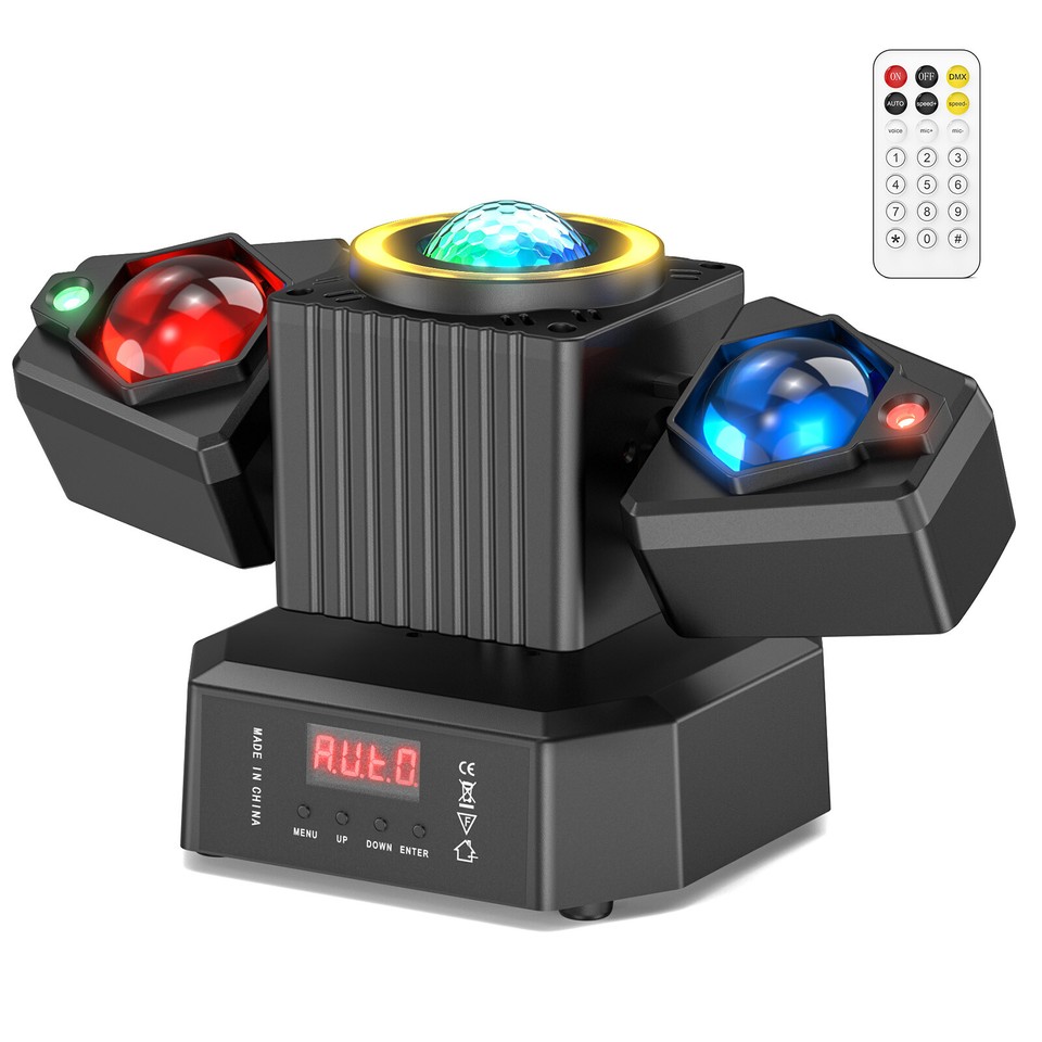 105W 2LED Laser Moving Head Light RGBW Rotating Beam DMX Stage DJ Disco ...