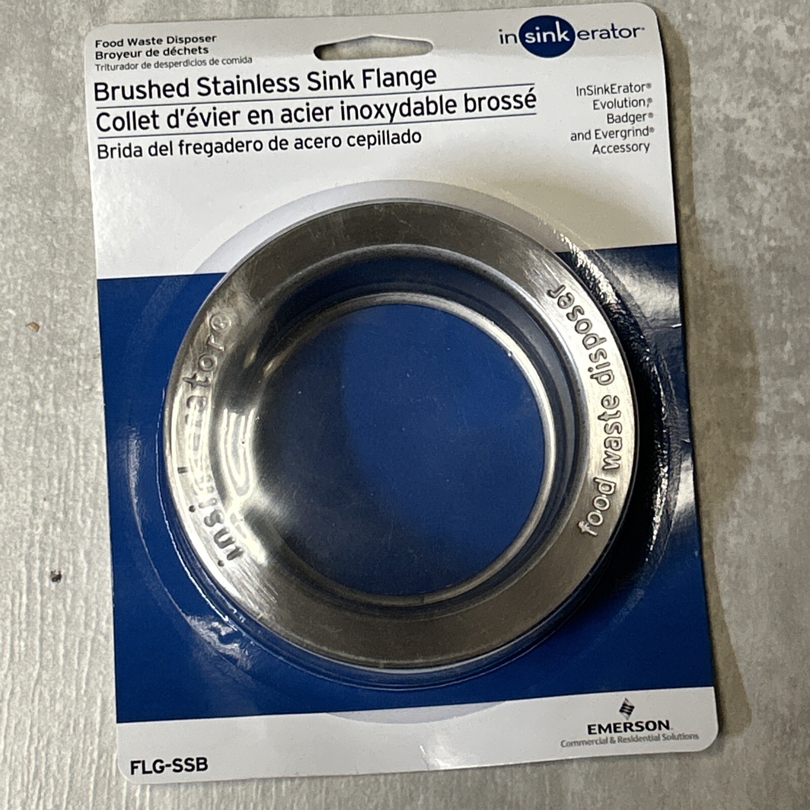 EMERSON InSinkErator Disposal Food Waste Disposer Stainless Sink Flange ...