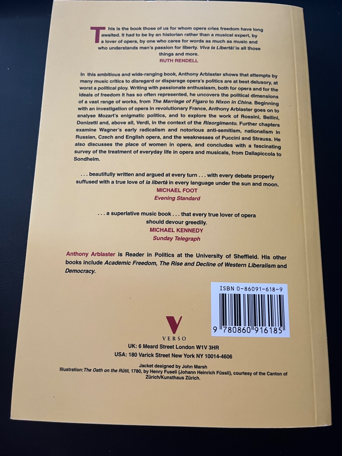 Viva la Liberta! : Politics in Opera by Anthony Arblaster (1997, Trade Paperback) for sale ...