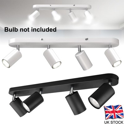 4 Way Ceiling Spotlight Adjustable Kitchen Bar Spot Light LED GU10 Lamp ...