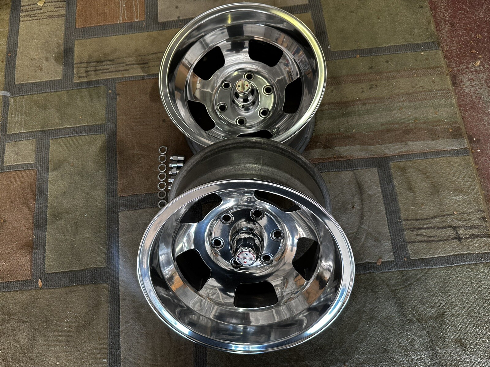 (2) 15x8.5 VINTAGE REAL AMERICAN RACING SLOT MAGS CHEVY 6 LUG 2WD TRUCK ...