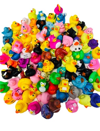 100 Assorted Rubber Ducks 2” For Duck Crane Machines Bath Toys New | eBay