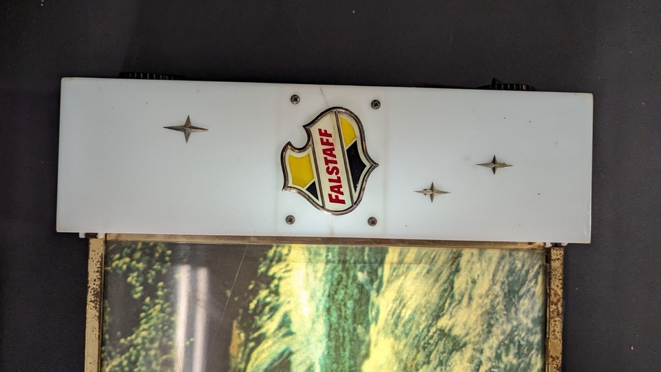 RARE Vintage FALSTAFF BEER Scene Scroll Animated Lighted Bar Sign 10 ...