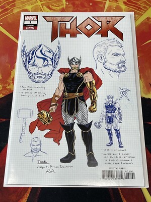 THOR #1 NM 1:10 RI DESIGN VARIANT BY RUSSELL DAUTERMAN MARVEL 2018 | eBay
