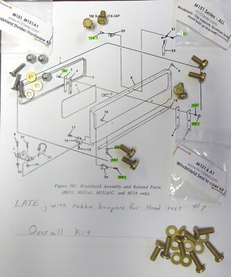 M151A1 Late - Windshield Complete Overall - hardware Kit | eBay