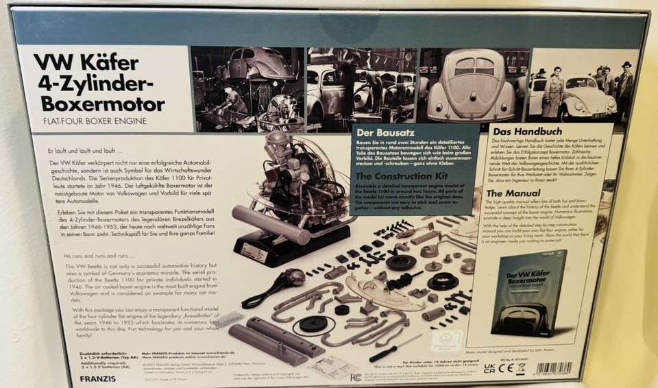 Volkswagen VW pretzel beetle 4-cylinder boxer engine 1946-1953 Kit 1:4 ...