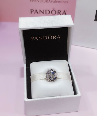 NEW Authentic PANDORA 925 Ale Sparkling Moon Blue Stars Charm Pendant ...