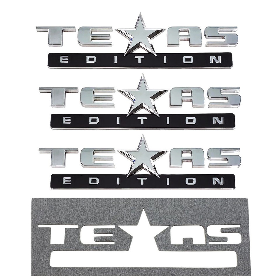 3PC 3D TEXAS EDITION EMBLEM Fits CHEVY SILVERADO SIERRA TRUCK UNIVERSAL ...