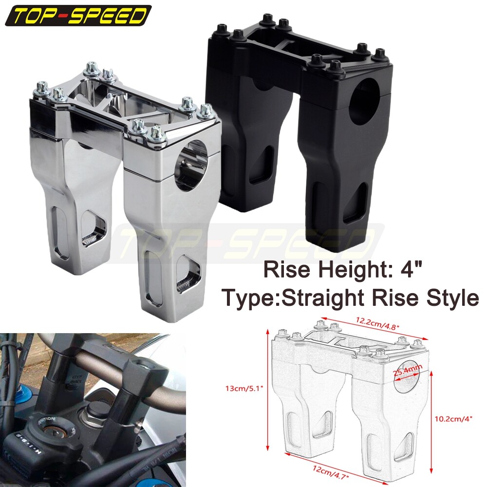 CNC 4" Modular Handlebar Risers 1" Clamp For FLFB FLFBS FLSL FXBB FXBR ...