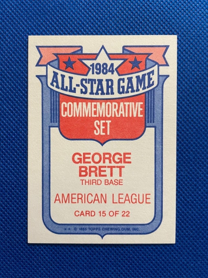 1984 Topps All-Star Game Commemorative George Brett HOF MLB KC Royals ...