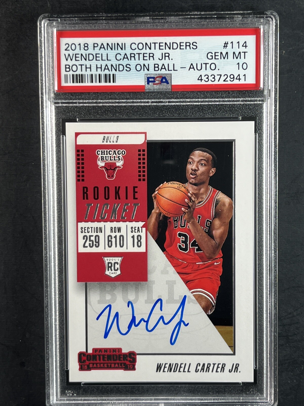 2018-19 Panini Contenders - Base Wendell Carter Jr. #114 (AU, RC) for ...