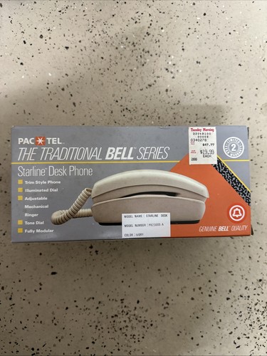 Vintage BELL Pac-Tel Phone Corded Trimline style Starline NEW never ...