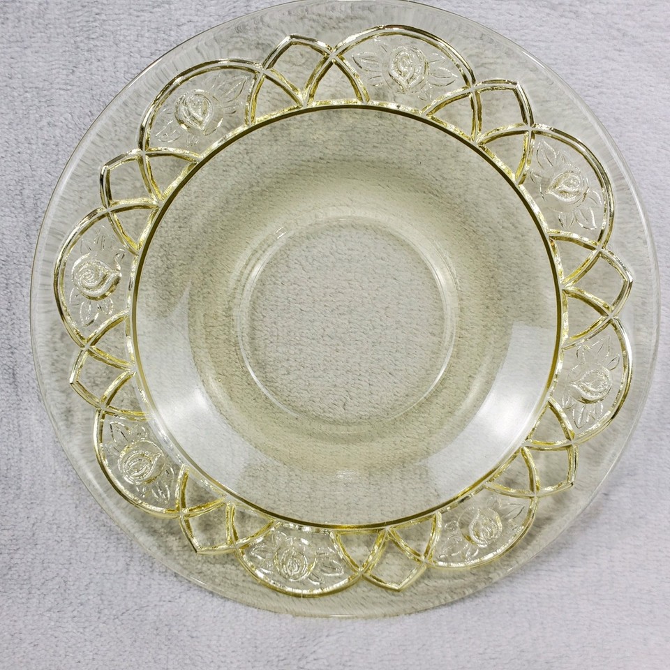 7 VTG 1930's Federal Depression Glass Rosemary Amber Dutch Rose 6 ...